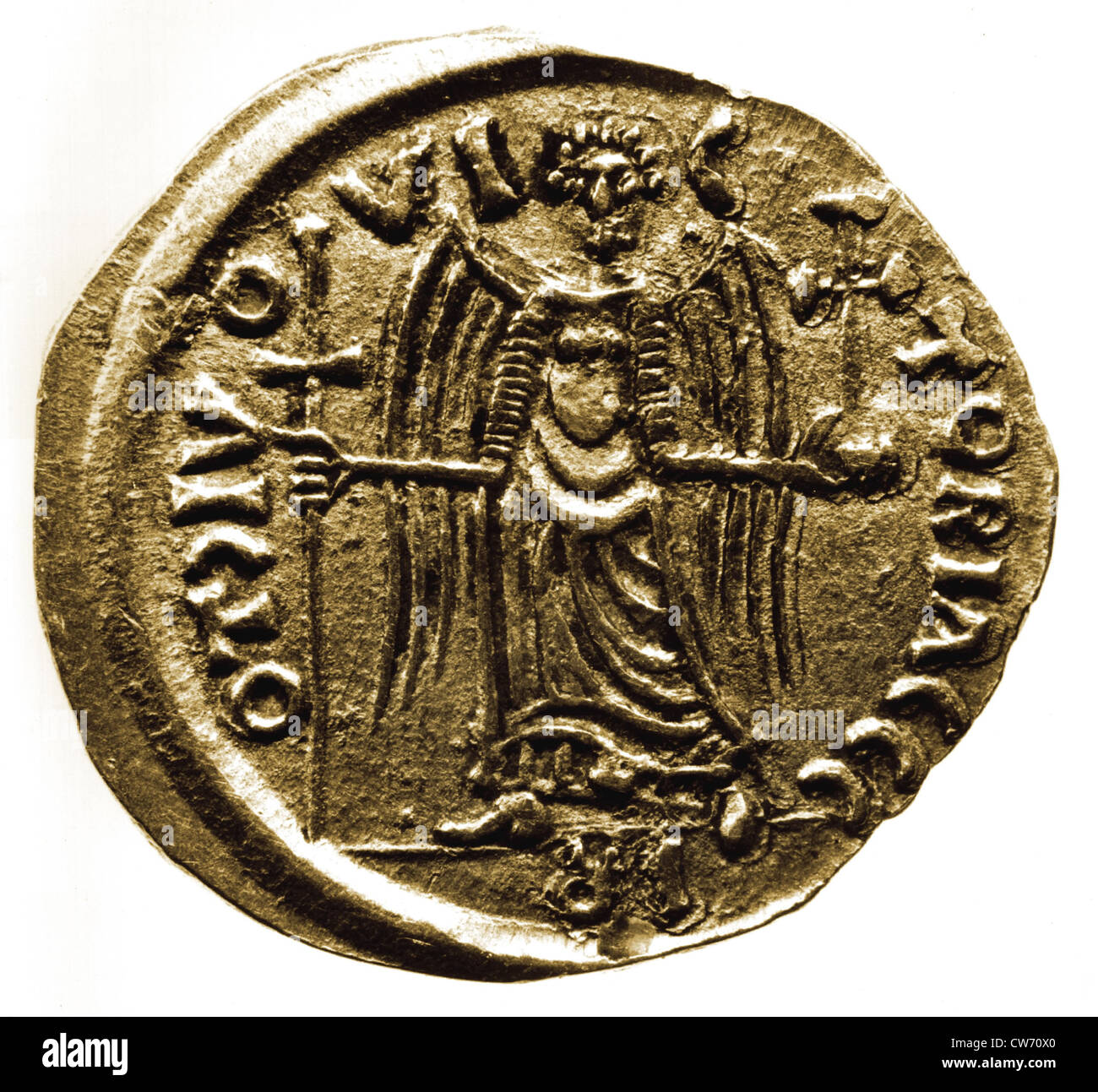 Coin représentant Théodebert I, roi mérovingien Photo Stock - Alamy