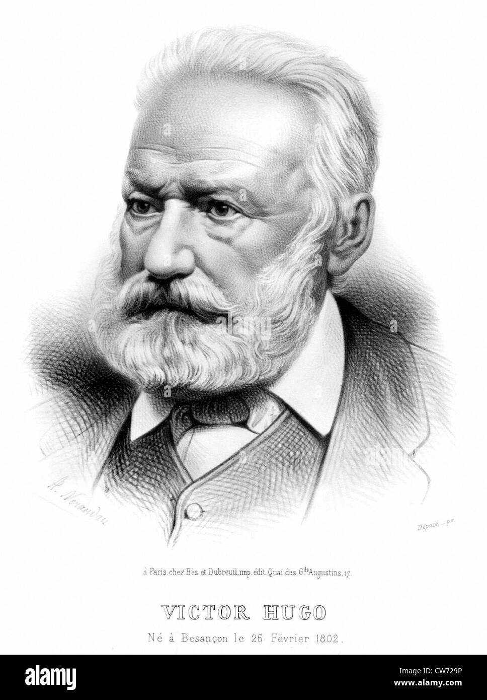 Victor Hugo. (Besançon 1802 - Paris 1885) Gravure Photo Stock - Alamy