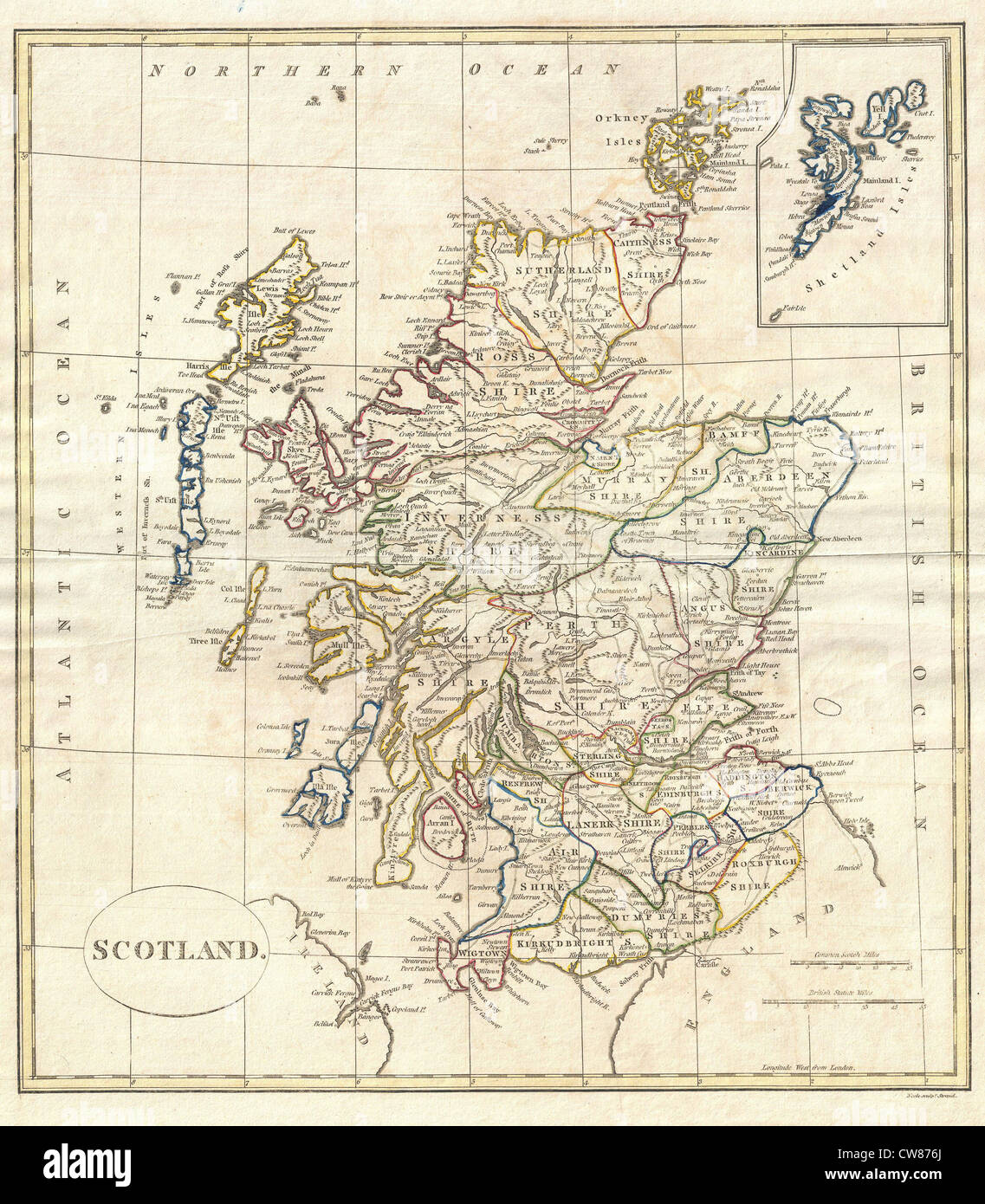 Map of scotland Banque de photographies et d’images à haute résolution ...