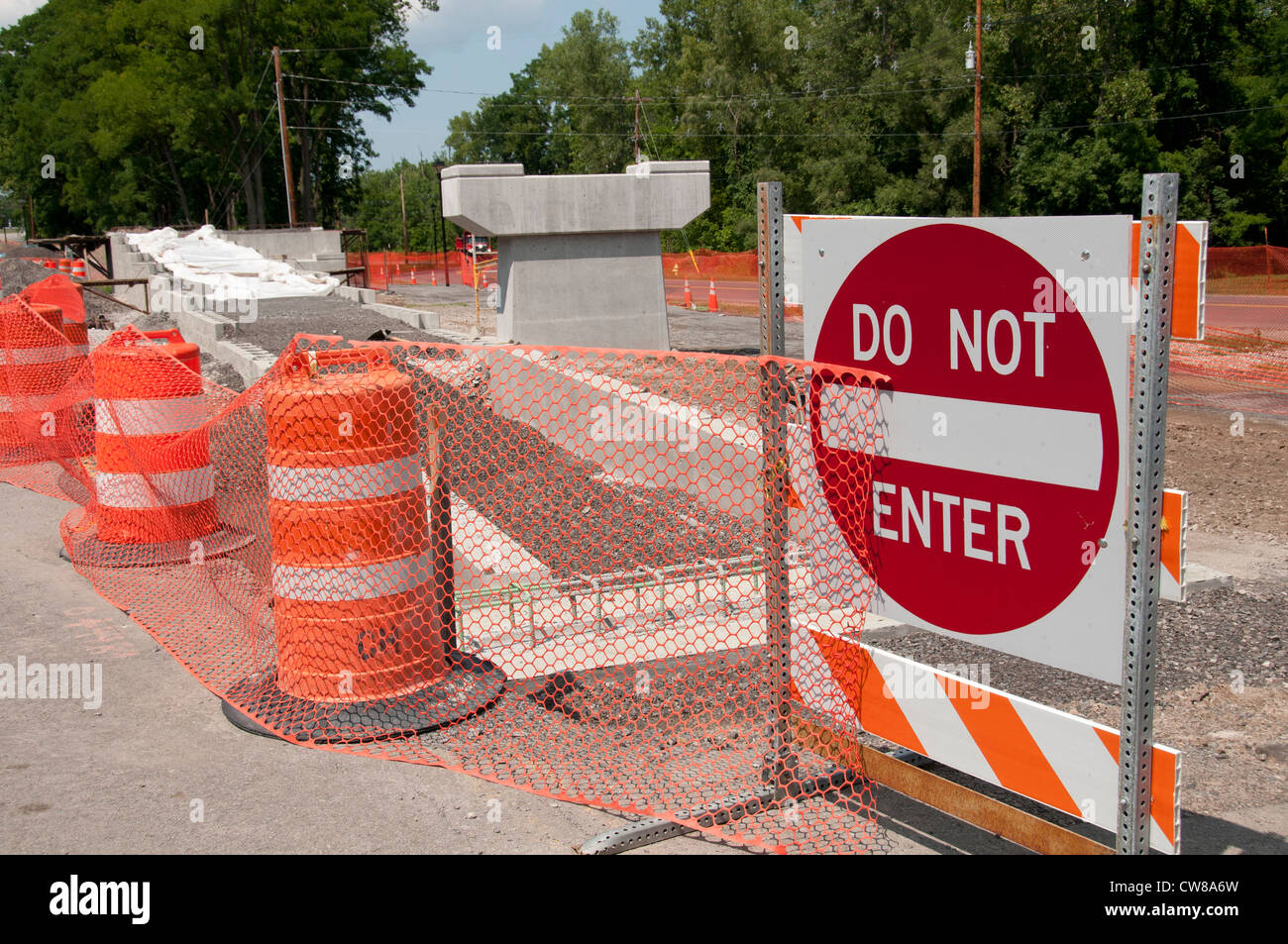 Construction area sign Banque de photographies et d’images à haute ...