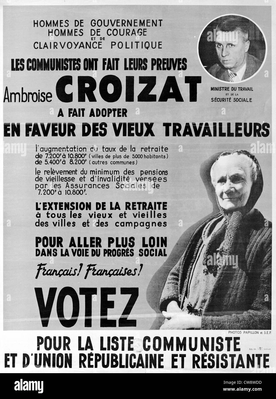 Affiche du Parti Communiste Français Photo Stock - Alamy