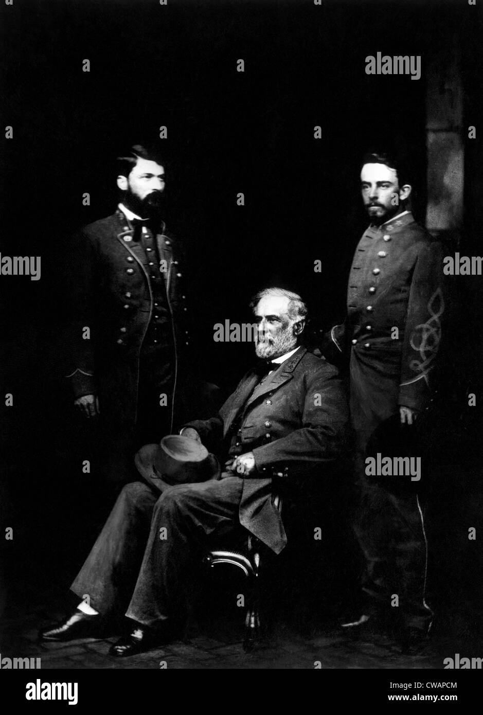 L'Armée américaine, le général Robert E. Lee (centre), avec son fils le ...