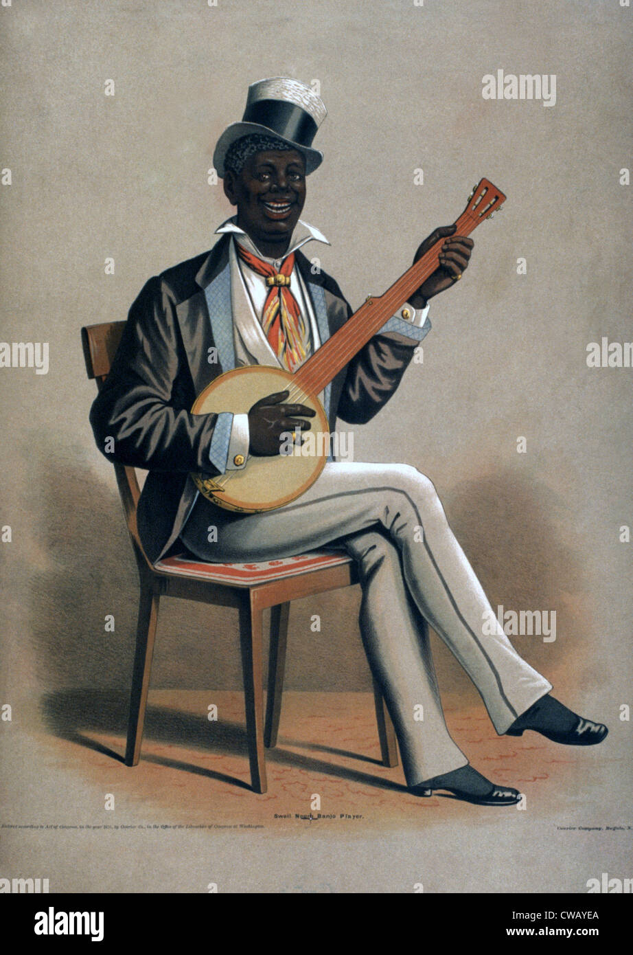 African American man jouer du banjo, titre original : "bien Negro', le ...