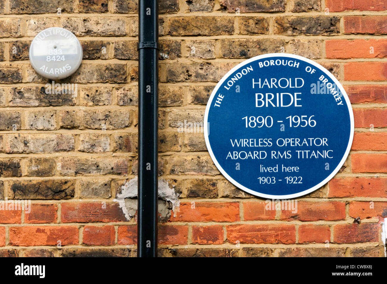 Une plaque bleue sur la maison occupée par Harold Bride, un opérateur ...