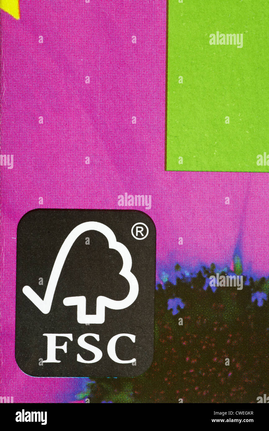 Logo FSC sur boîte de tissus colorés - Forest Stewardship Council Photo ...