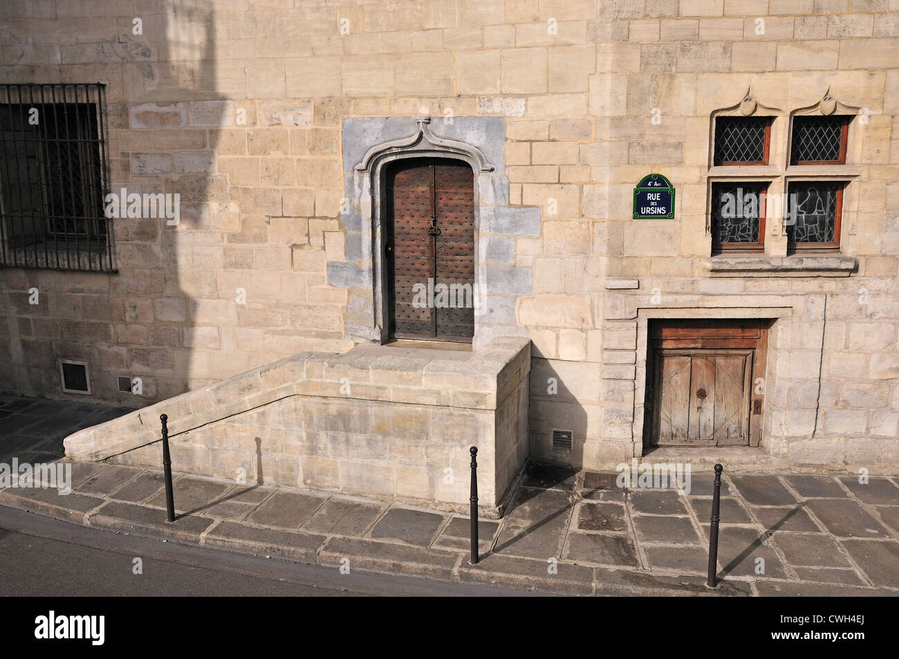 Paris, France. Maquette maison médiévale (Fernand Pouillon, 1960) au n ...
