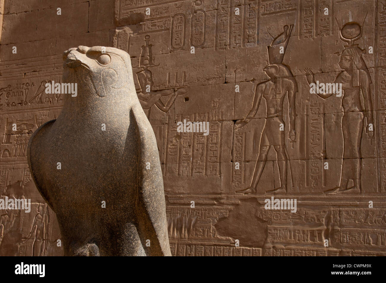 Dieu faucon Horus temple d'Edfou Haute Egypte Photo Stock - Alamy