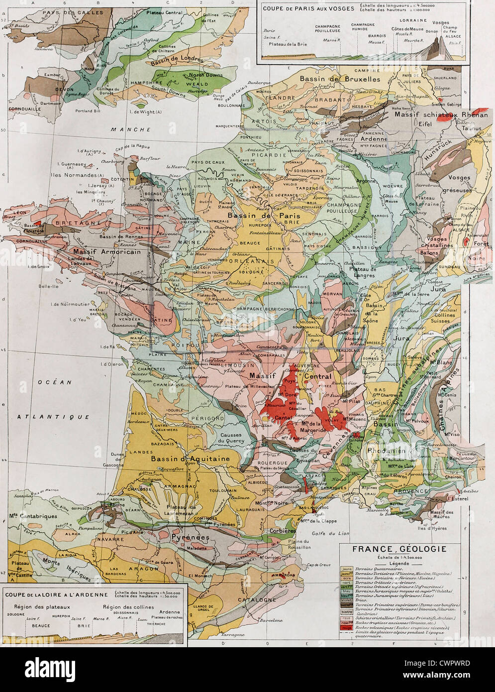 Carte géologique de la France Photo Stock - Alamy