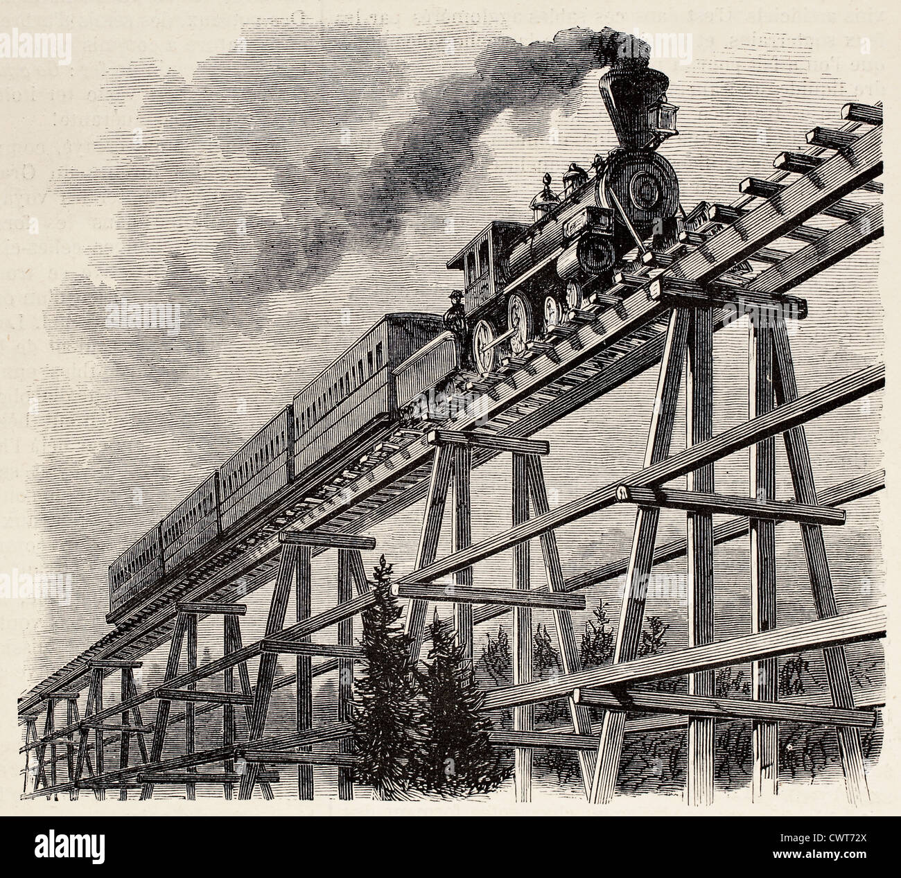 Pont ferroviaire en bois Banque de photographies et d’images à haute ...