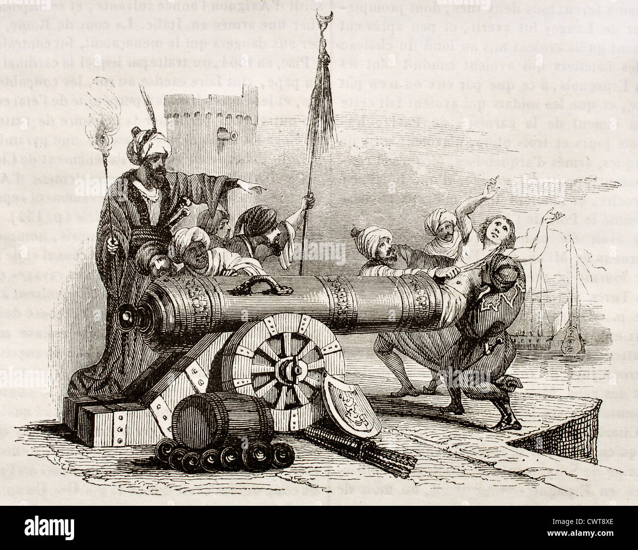 Consul de France à Alger inséré dans un canon et shot Photo Stock - Alamy