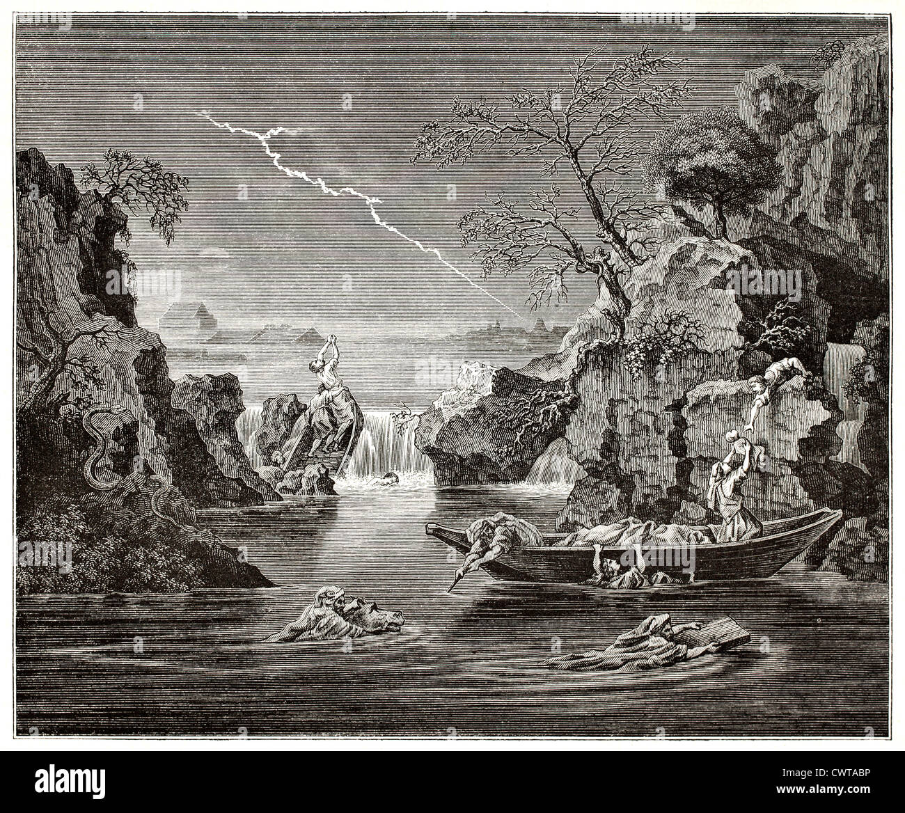 Le déluge d'une représentation picturale ancienne Photo Stock - Alamy