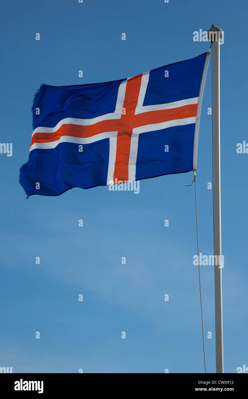 Drapeau bleu islande ciel Banque de photographies et d’images à haute ...