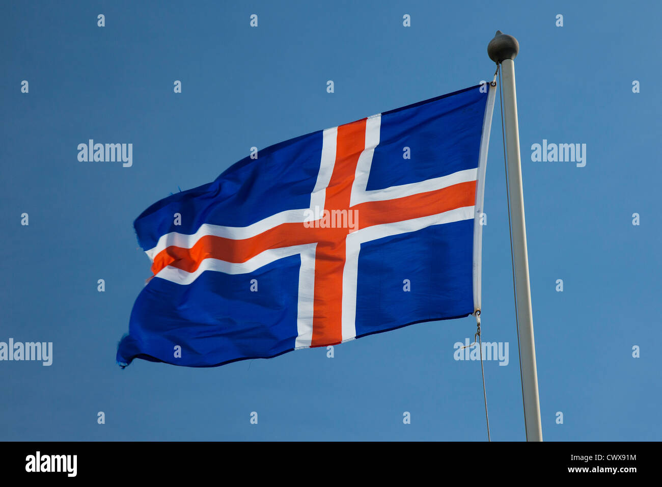 Drapeau bleu islande ciel Banque de photographies et d’images à haute ...