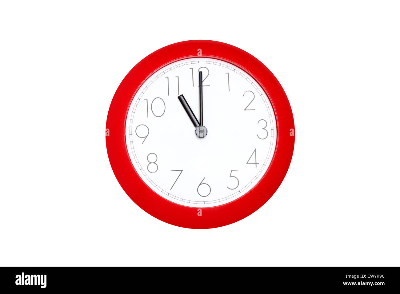Onze heures d'horloge rouge Photo Stock - Alamy