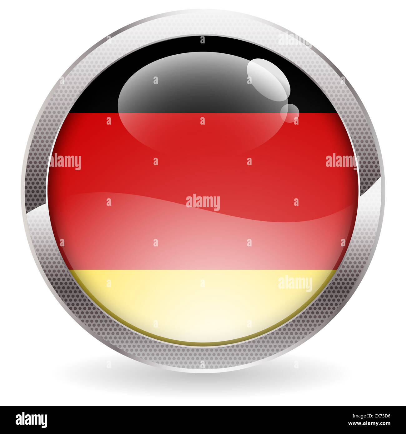 Bouton rond en trois dimensions avec drapeau allemand, vector ...