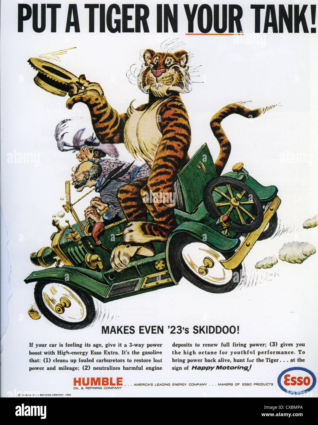 Mettez un tigre dans votre réservoir d'essence Esso annonce 1965 Photo ...