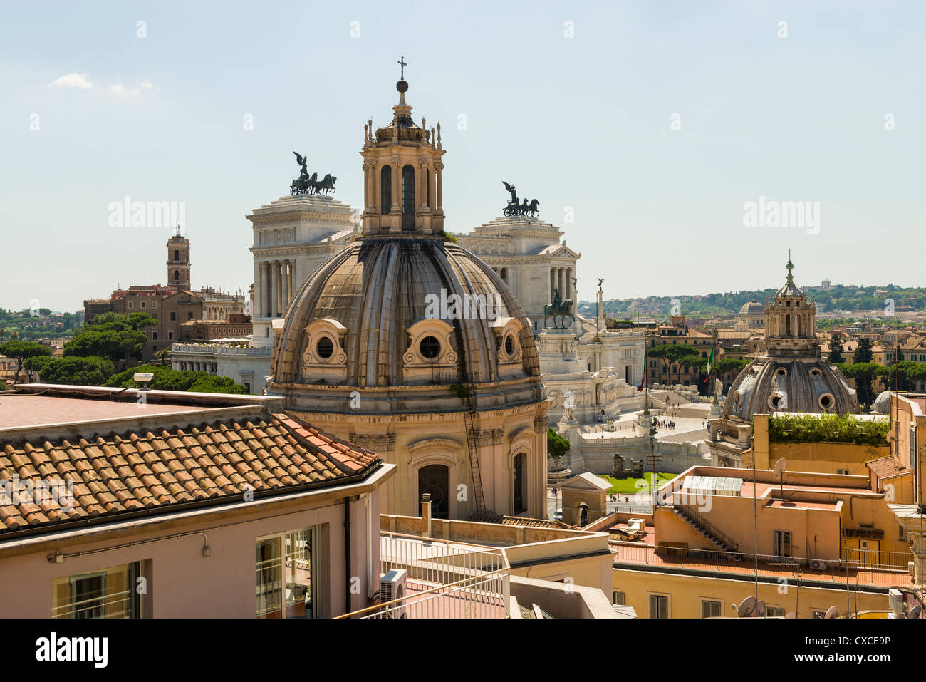 Vue depuis le monument vittorio emanuele ii Banque de photographies et ...