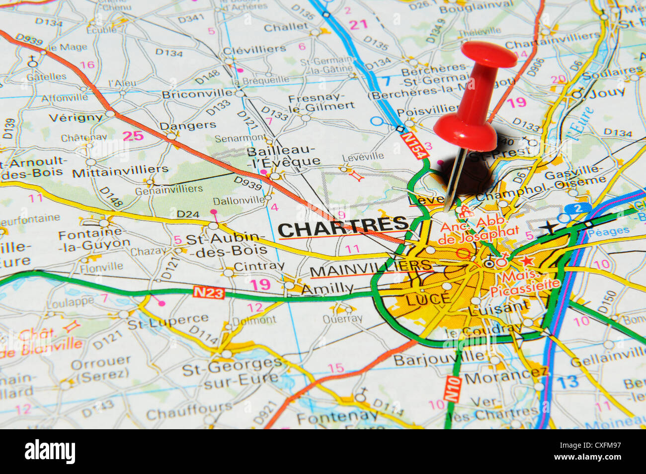 Map chartres france Banque de photographies et d’images à haute ...