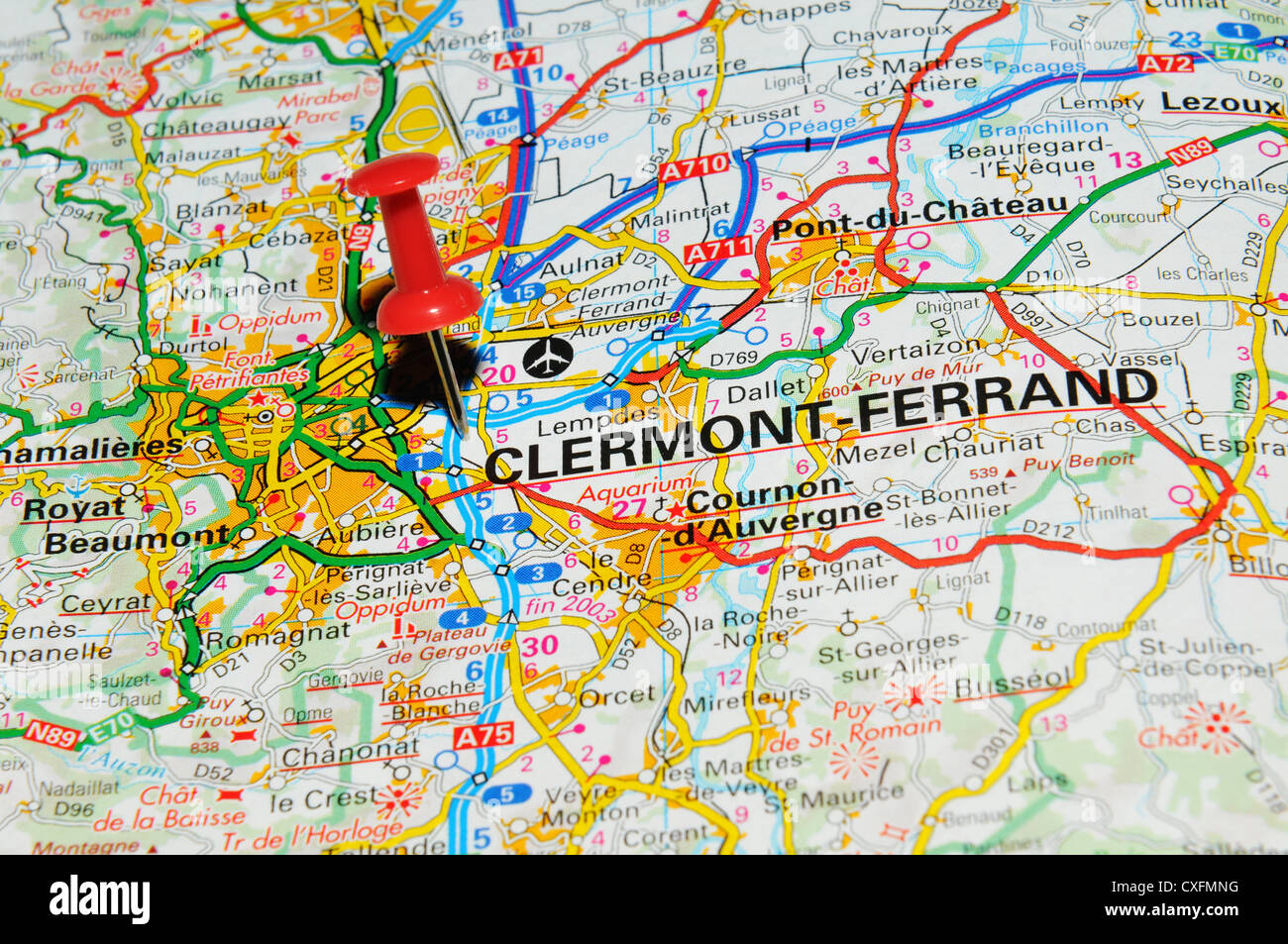 Map clermont ferrand france Banque de photographies et d’images à haute résolution - Alamy