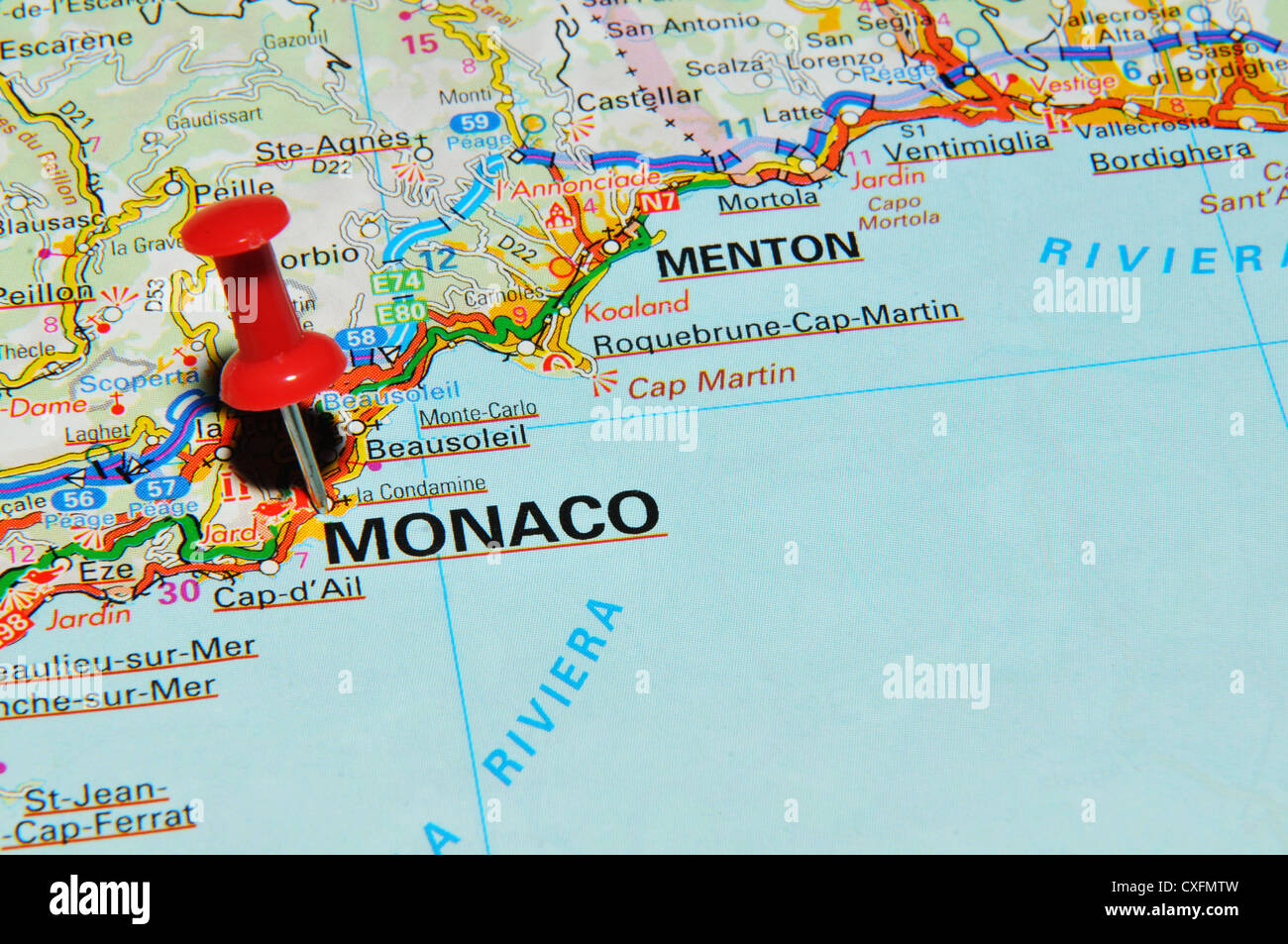 Map of monaco Banque de photographies et d’images à haute résolution ...