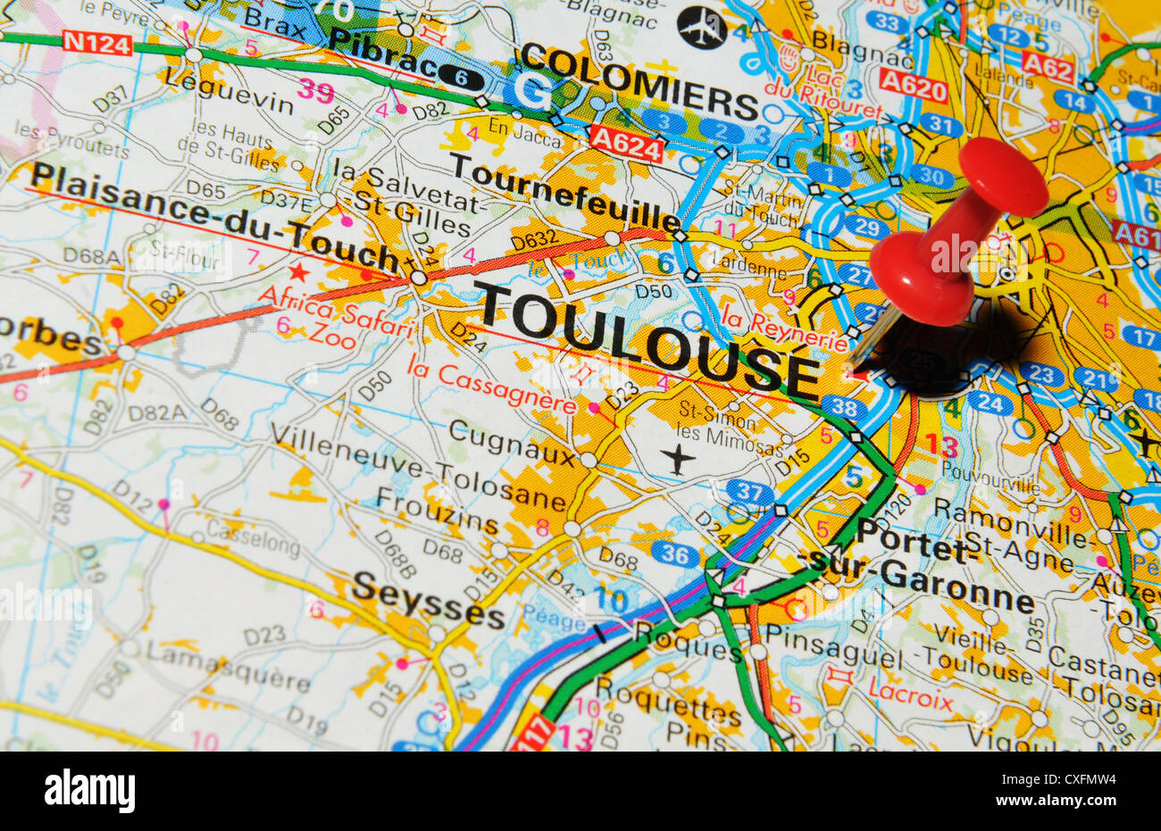 Toulouse city map Banque de photographies et d’images à haute ...