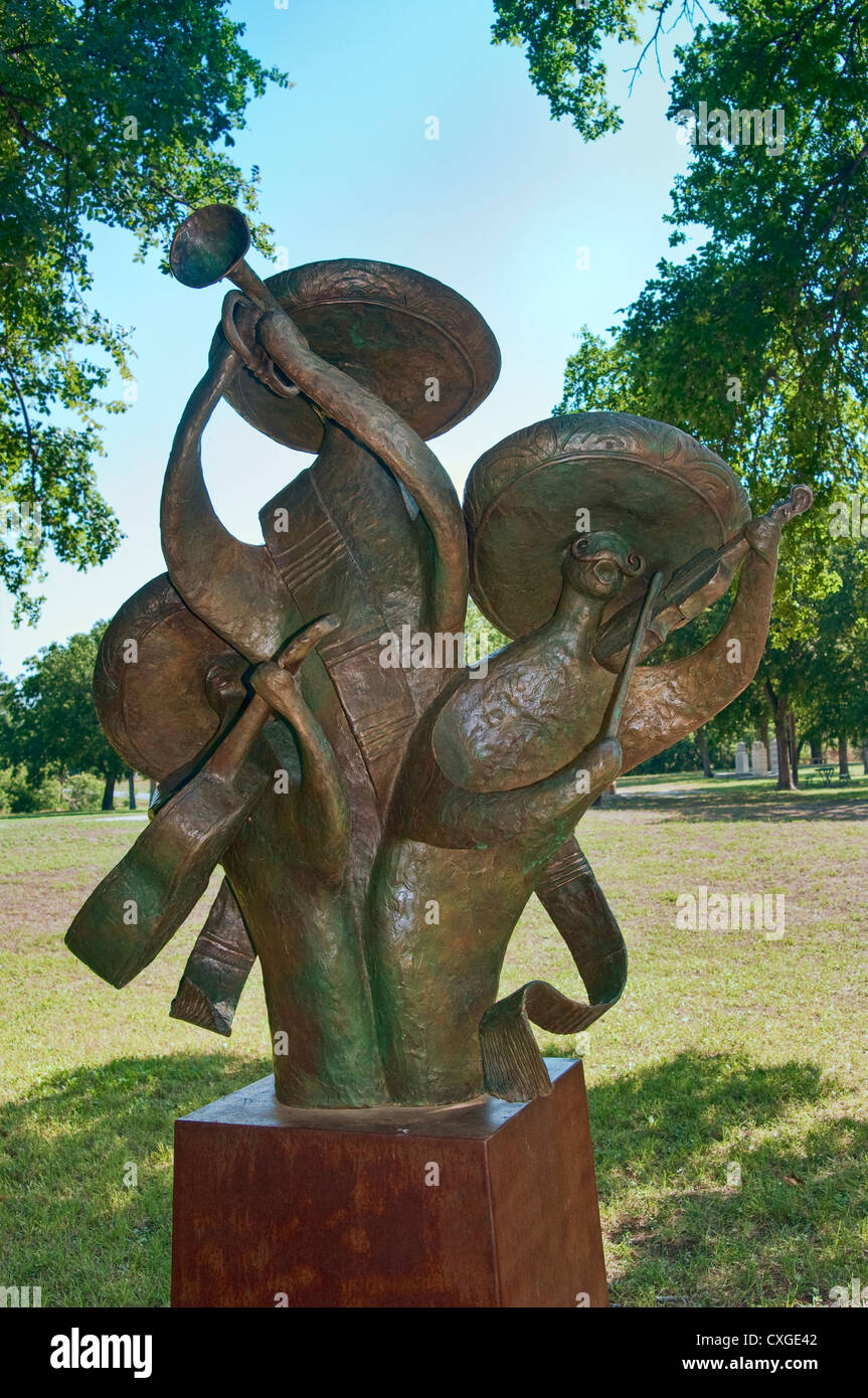 La Fiesta, sculpture en bronze par Dan Pogue, Hanna Springs Jardin de ...