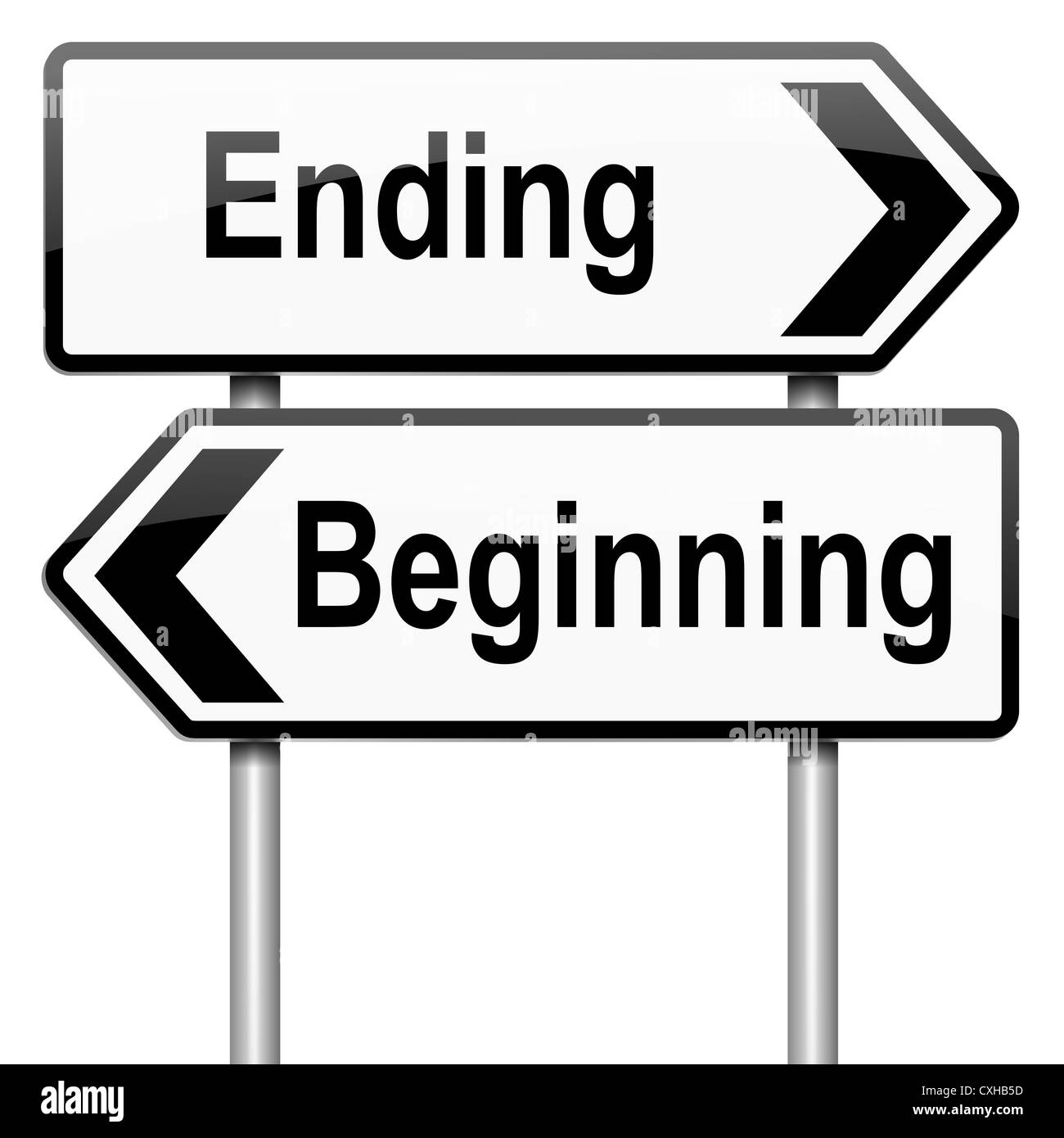 Début fin Banque d'images détourées - Alamy