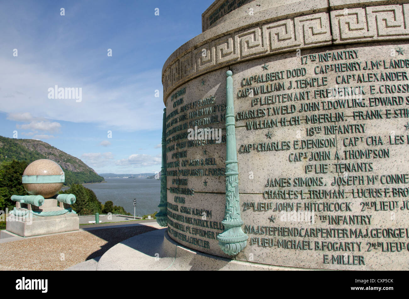 New York, US Military Academy de West Point, Point de trophée. Monument ...