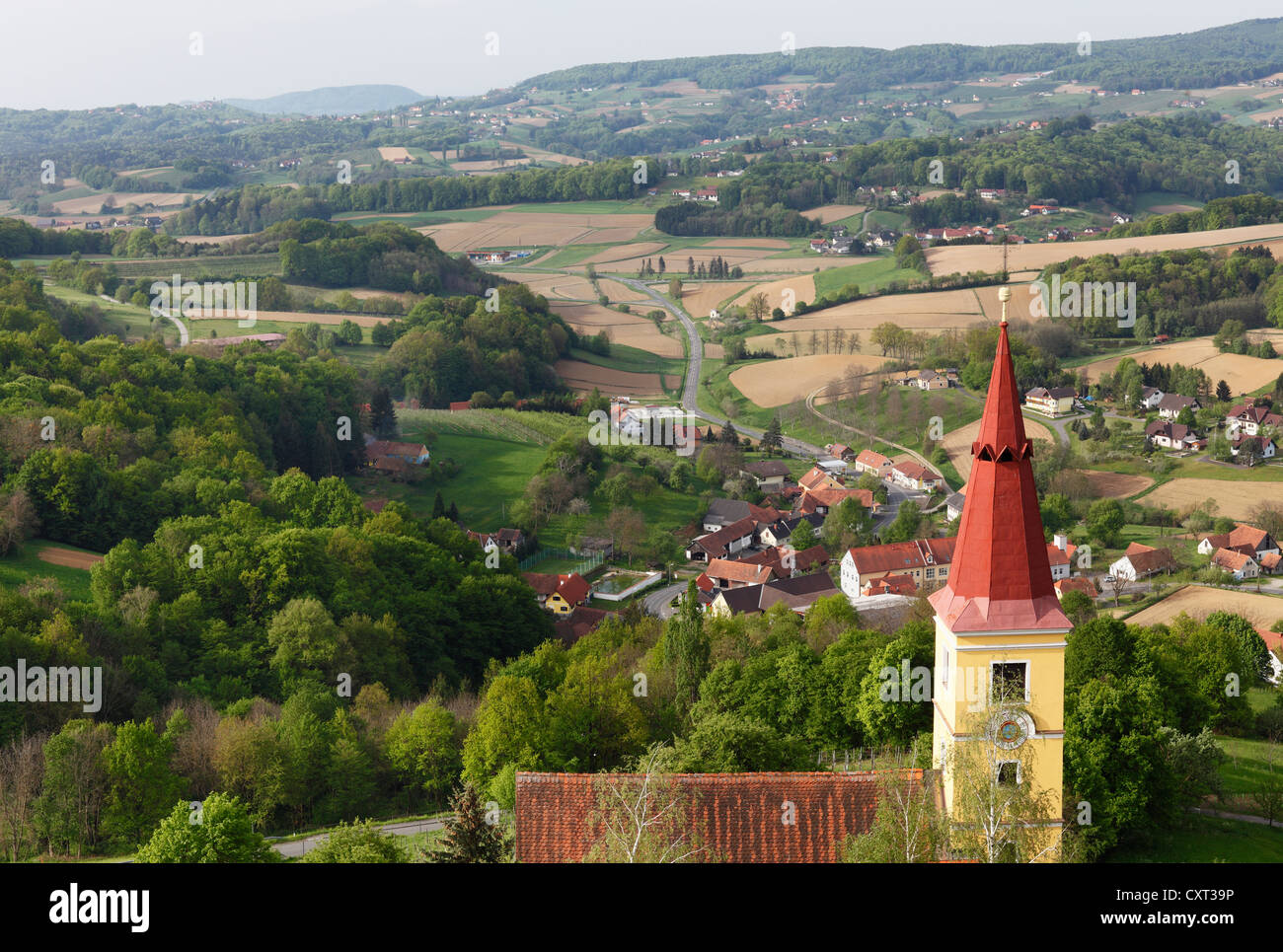 Vue depuis le château de Schloss Kapfenstein, Kloecher Route des Vins ...