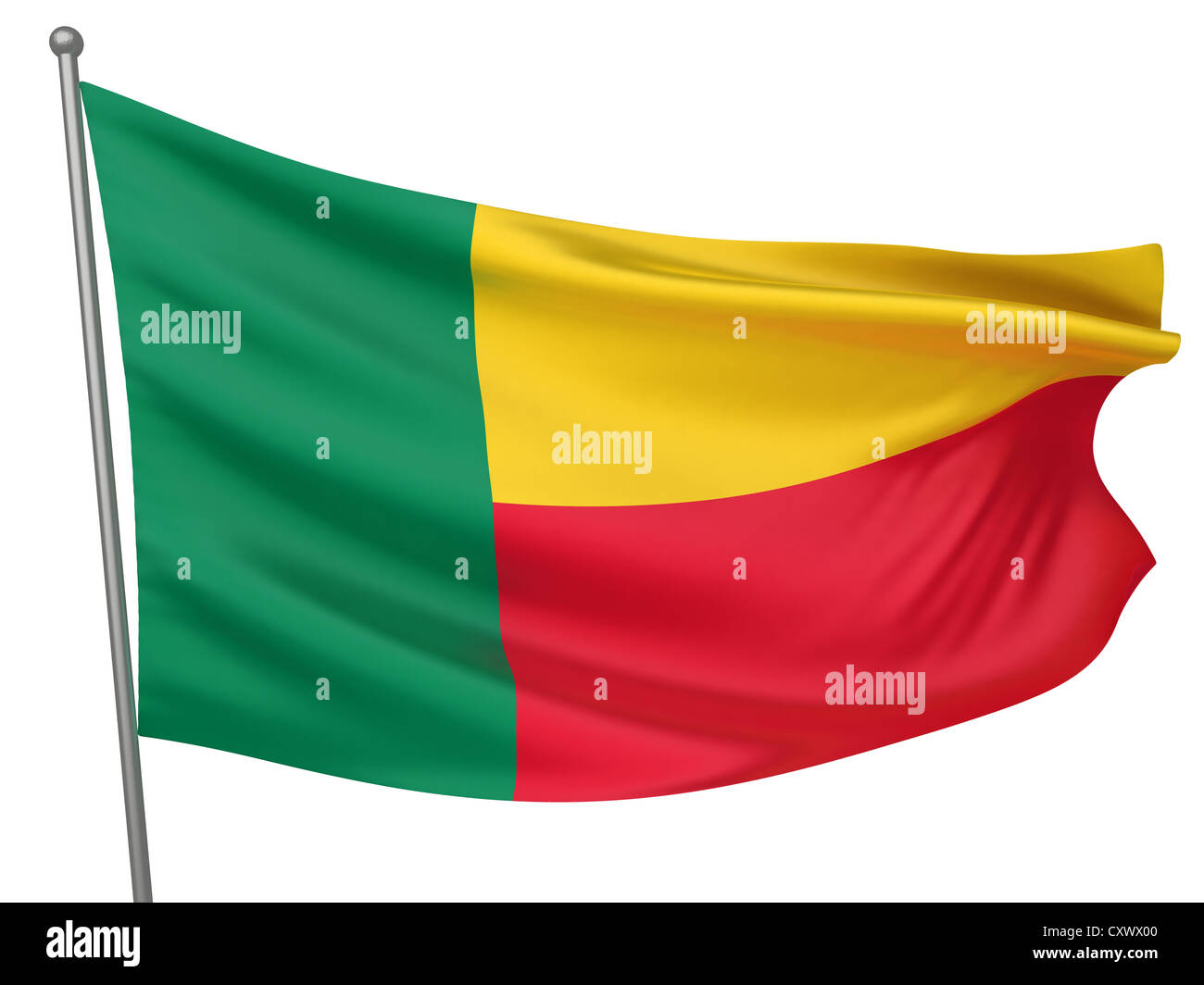 Bénin Drapeau National - Tous les pays - Collection Droit isolé Photo ...