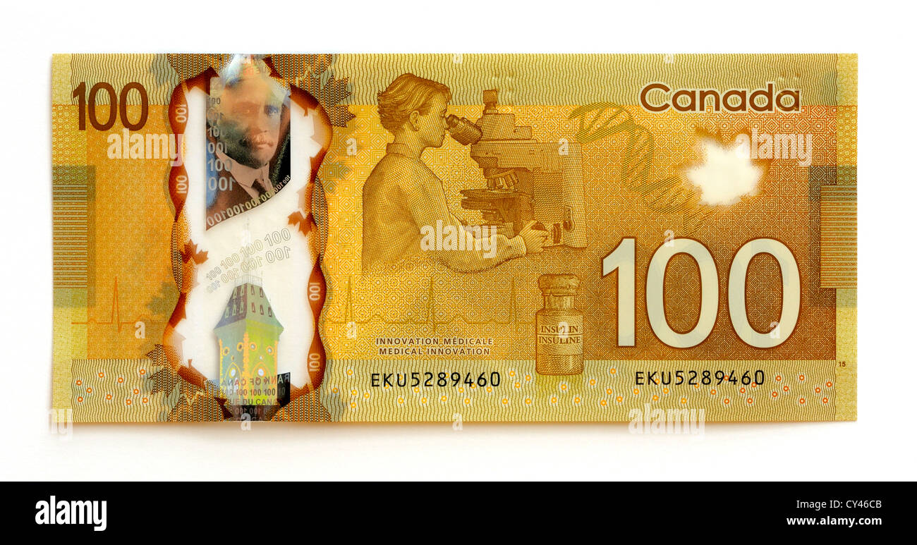 Canadian 100 dollar bill Banque de photographies et d’images à haute ...