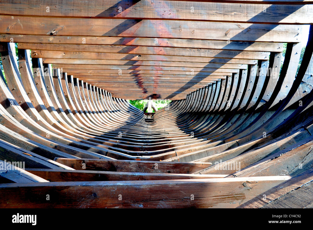 Coque en construction pour une 17e siècle ketch Photo Stock - Alamy