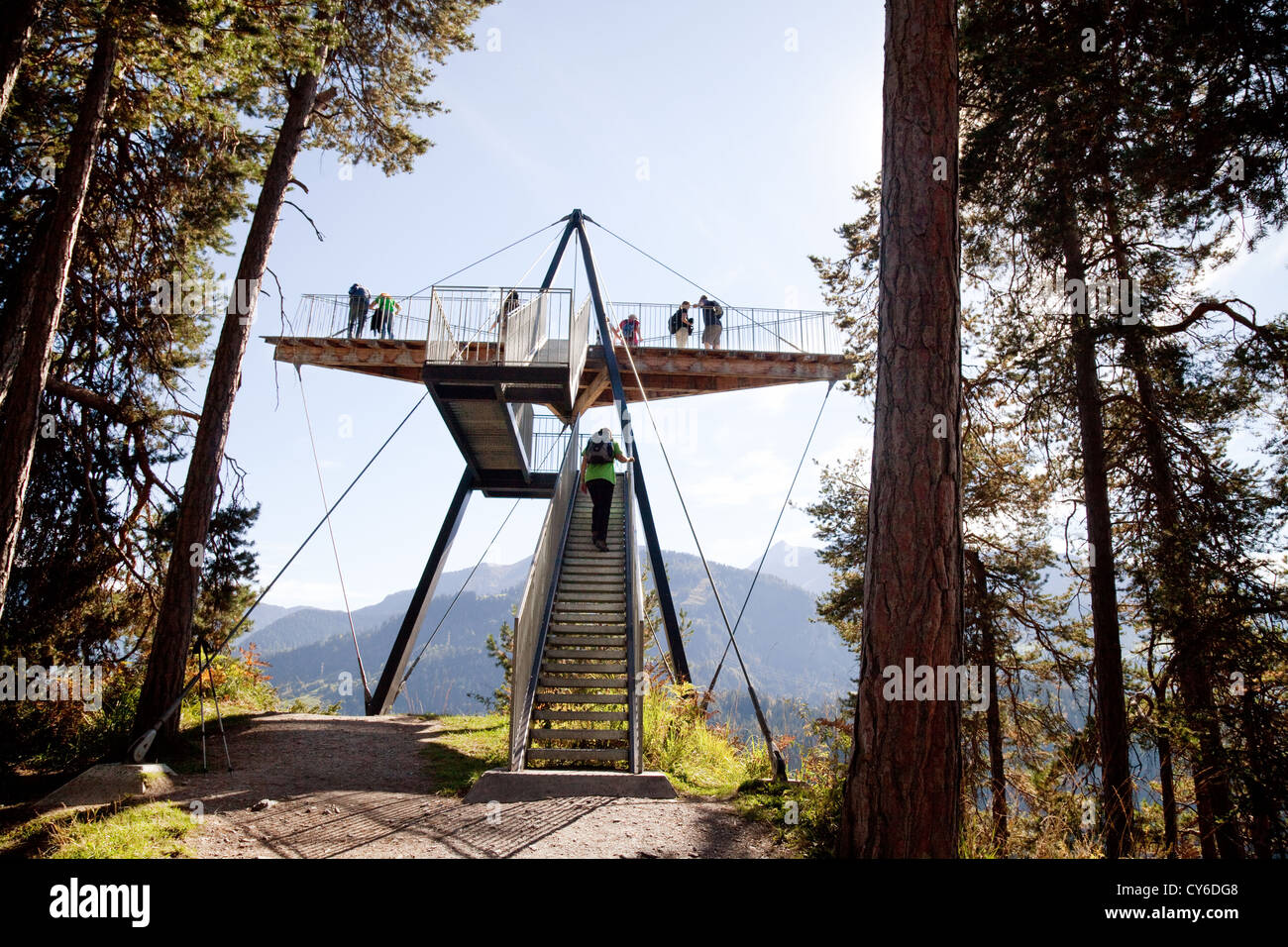 Il Spir plate-forme d'observation surplombant les gorges du Rhin à Conn ...