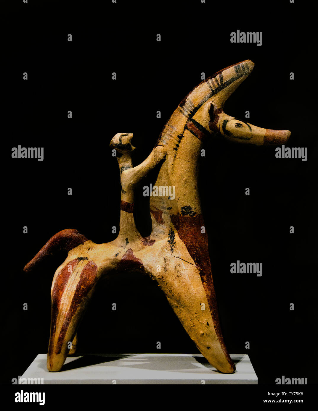 Cheval et cavalier en terre cuite J'Cypro-Archaic ca. 750-600 av. J.-C ...