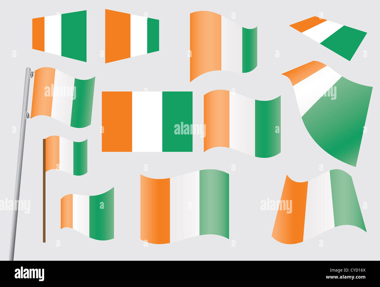 Ensemble de drapeaux de la Côte d'Ivoire (Côte d'Ivoire Photo Stock - Alamy