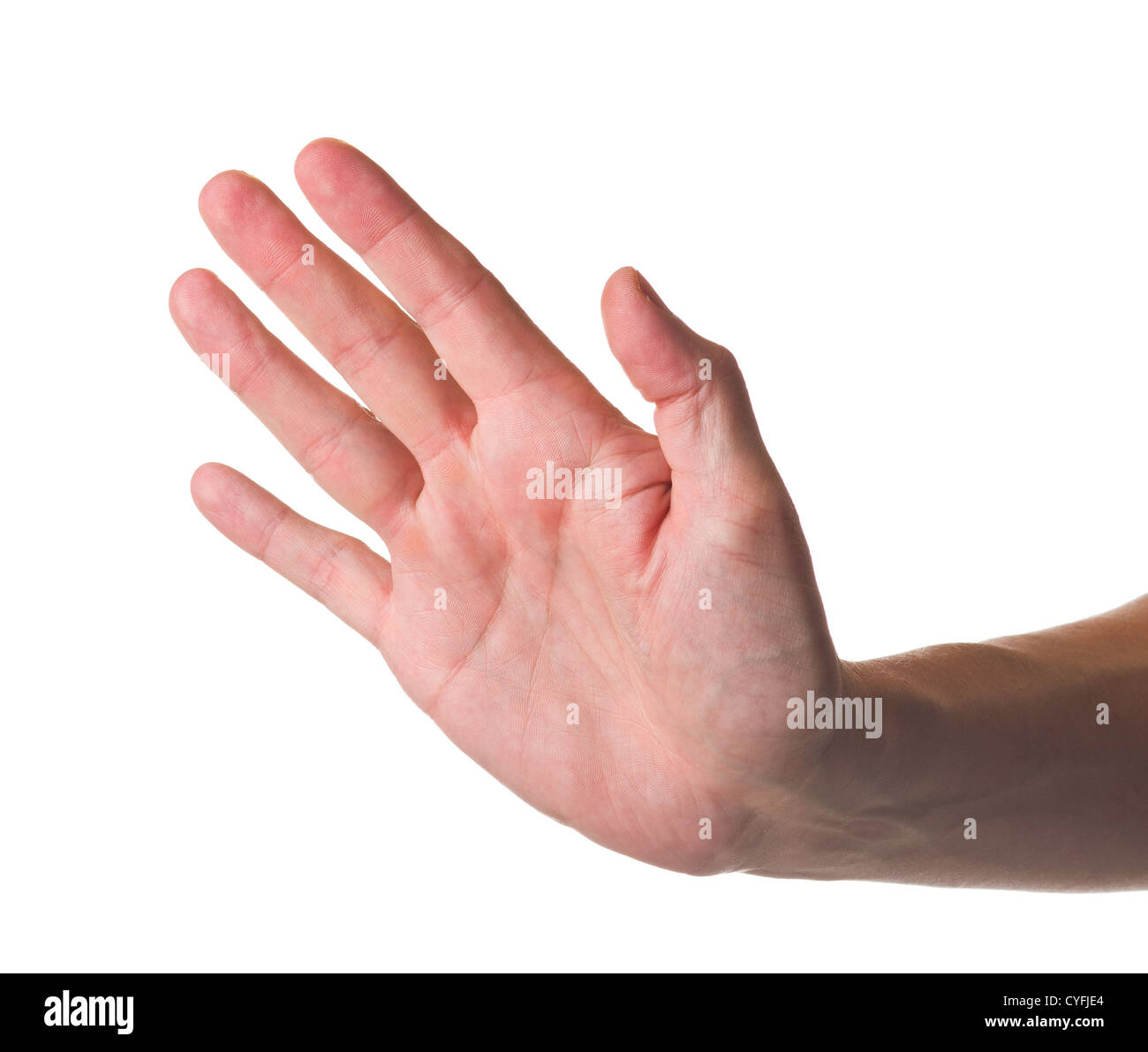 Fondo blanco de la mano Banque d'images détourées - Alamy