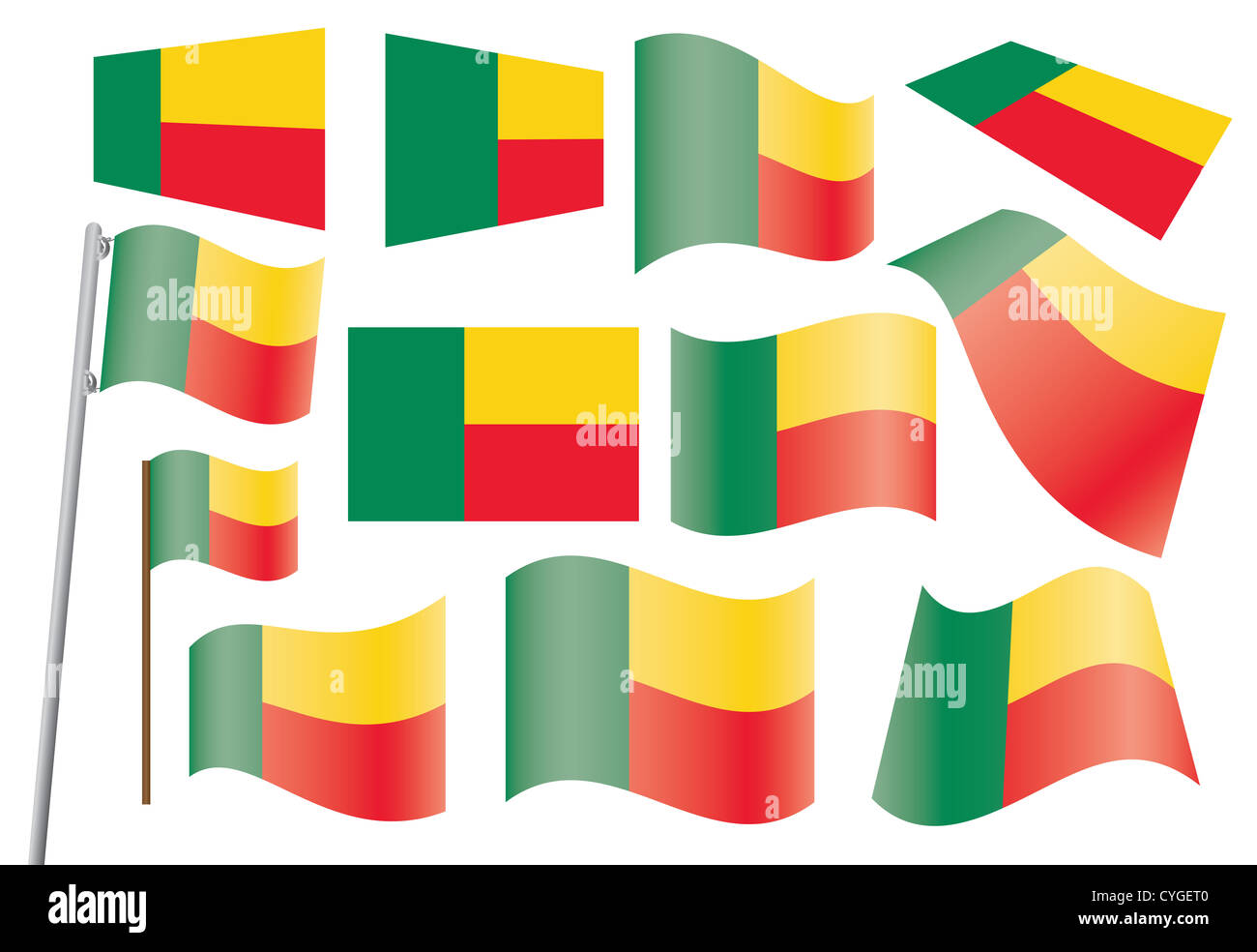 Ensemble de drapeaux du Bénin Photo Stock - Alamy