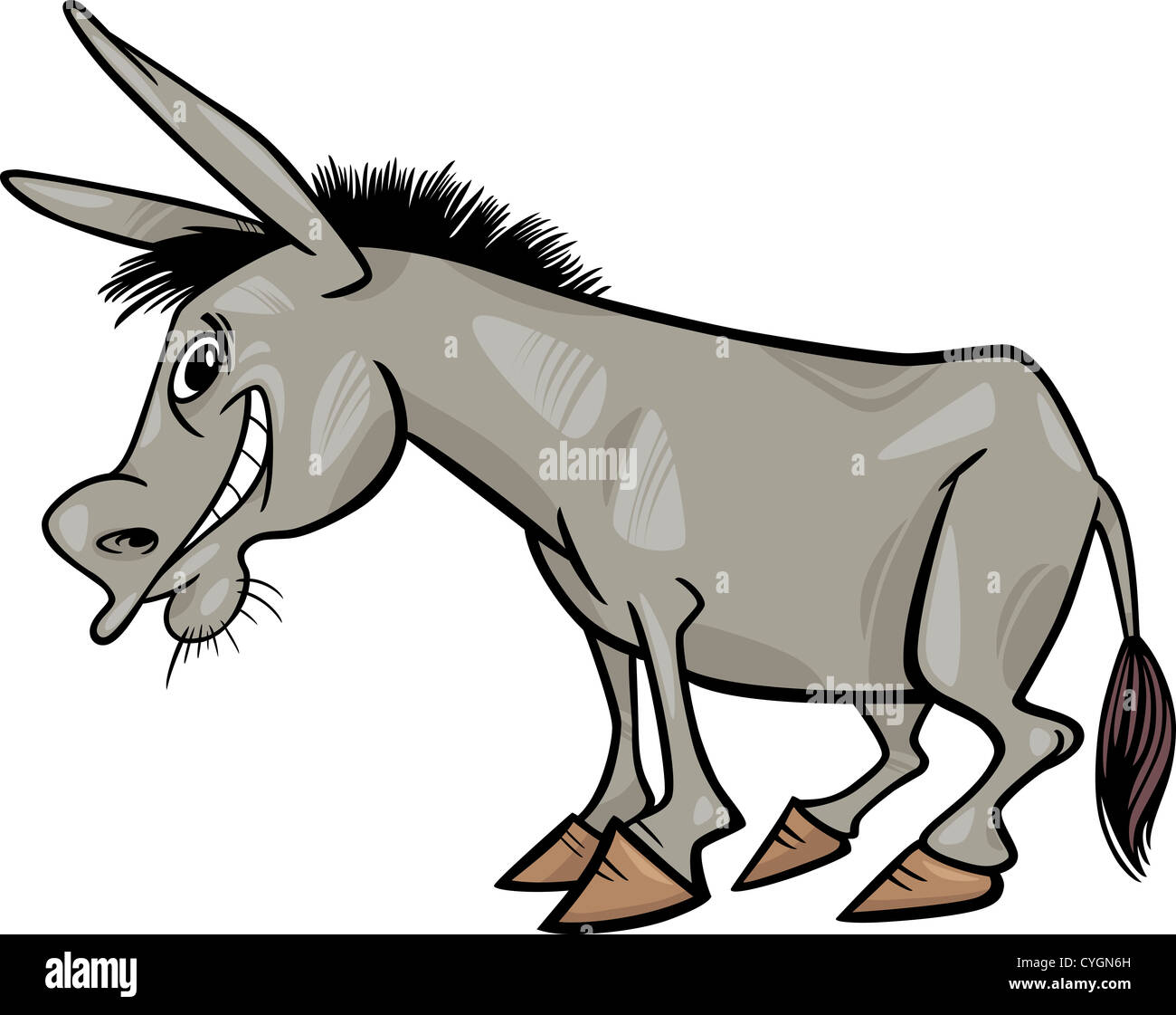Cartoon Illustration de Funny Donkey Farm Animal Photo Stock - Alamy