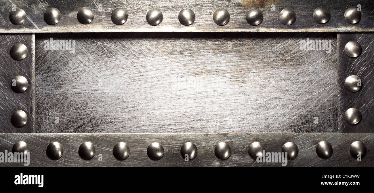 Metal plate with rivets Banque de photographies et d’images à haute ...