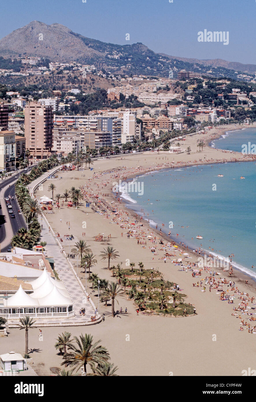 Tourism spain playa de la malagueta malaga Banque de photographies et d ...