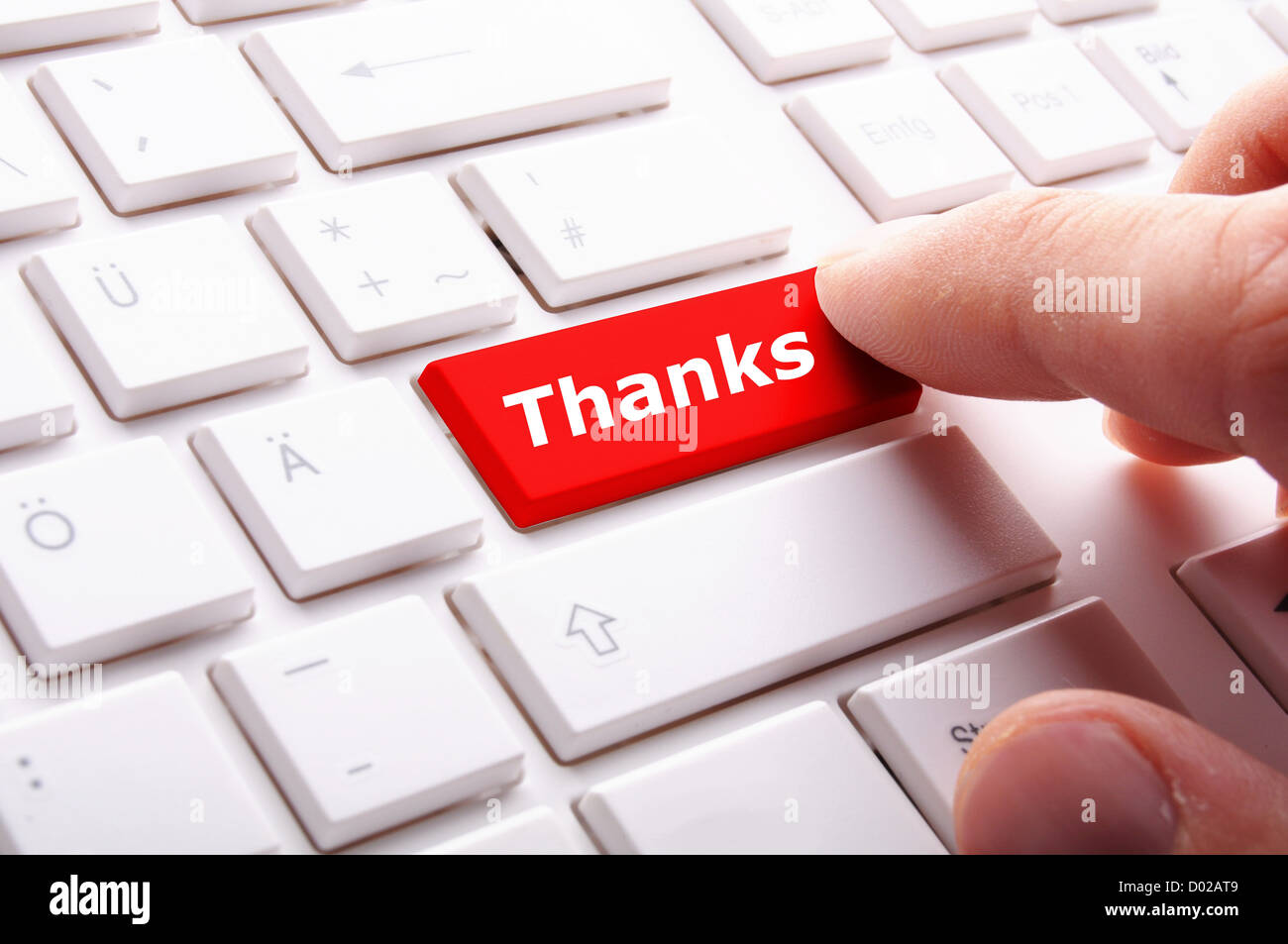 Merci ou merci concept avec la touche au clavier Photo Stock - Alamy