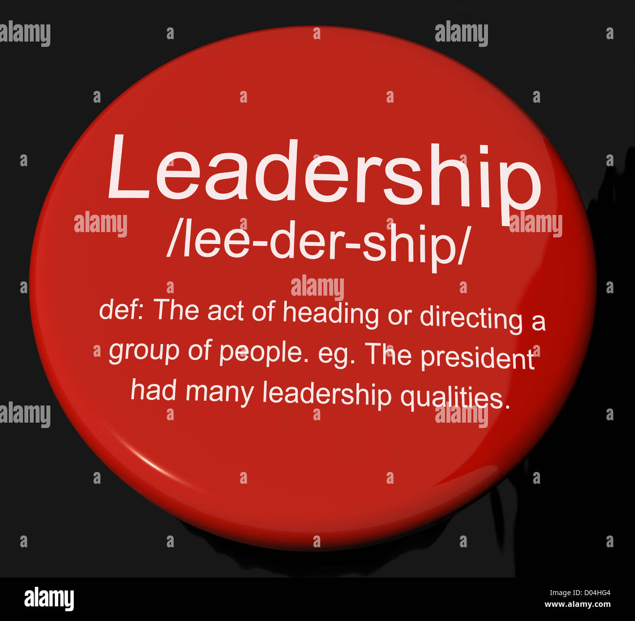 Définition du leadership bouton montre la gestion active et de ...