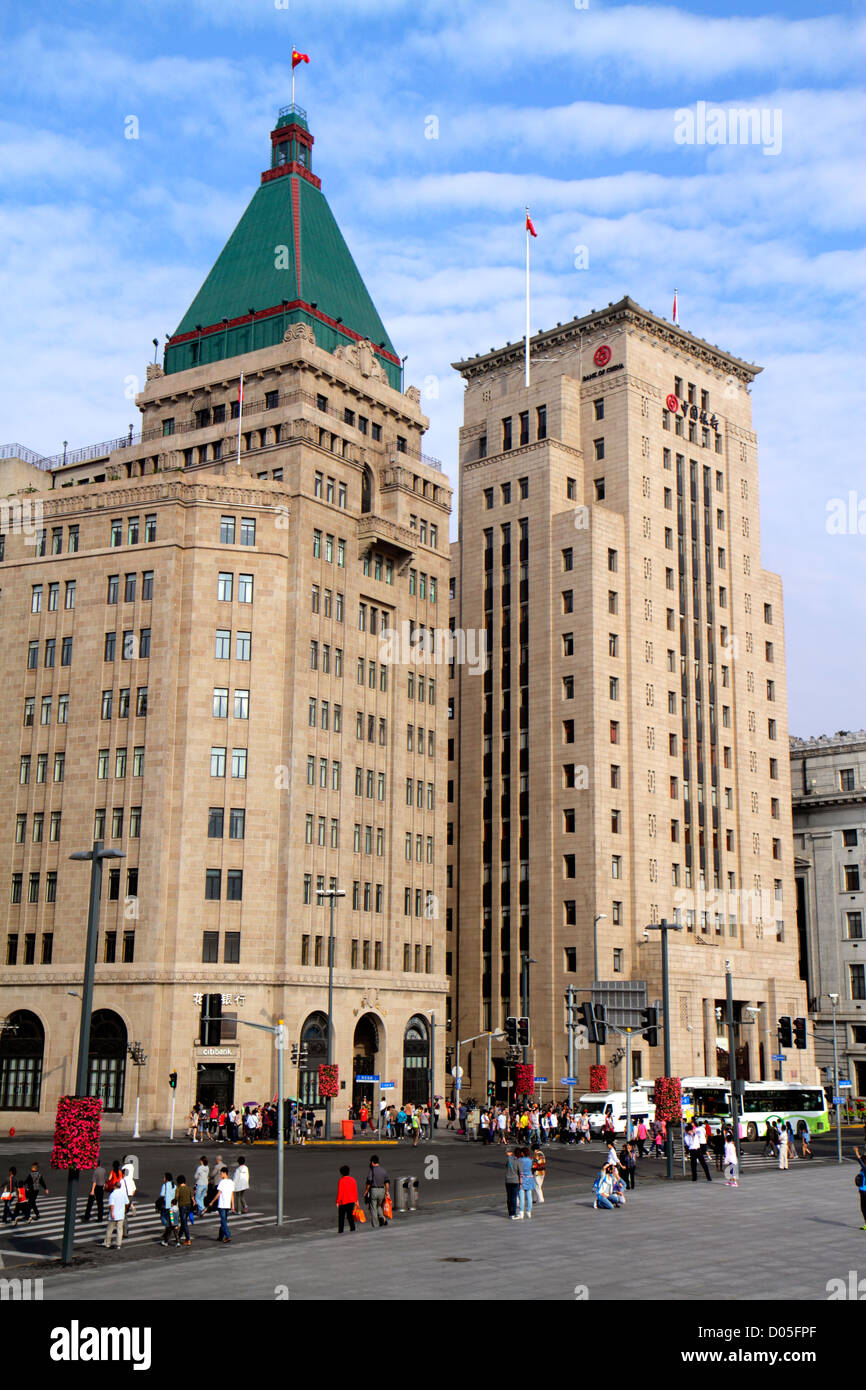 Shanghai Chine, quartier chinois de Huangpu, le Bund, Zhongshan Road ...