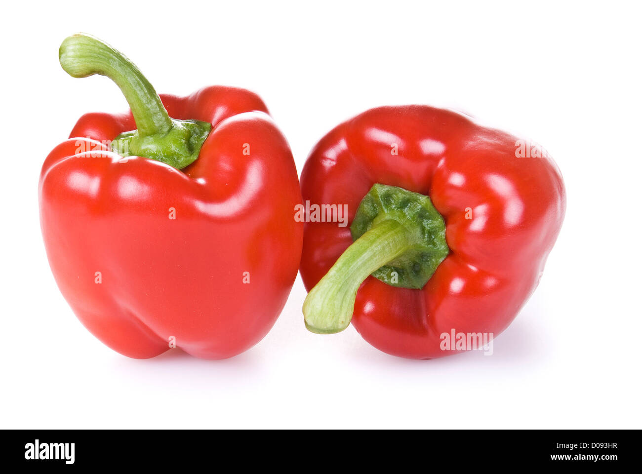 Poivrons rouge vif avec fond blanc Banque de photographies et d’images ...