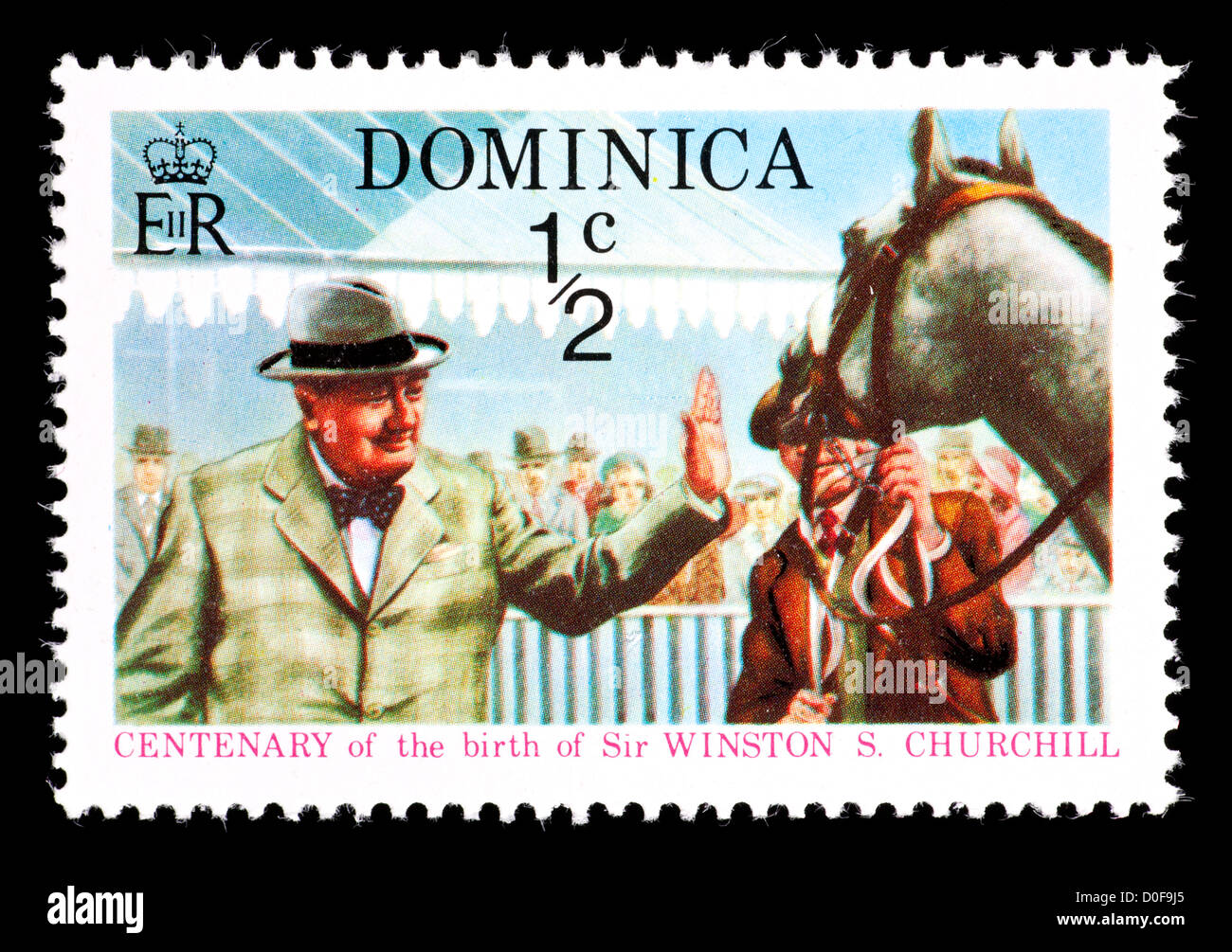 Timbre-poste de Dominique représentant Winston Churchill sur le ...