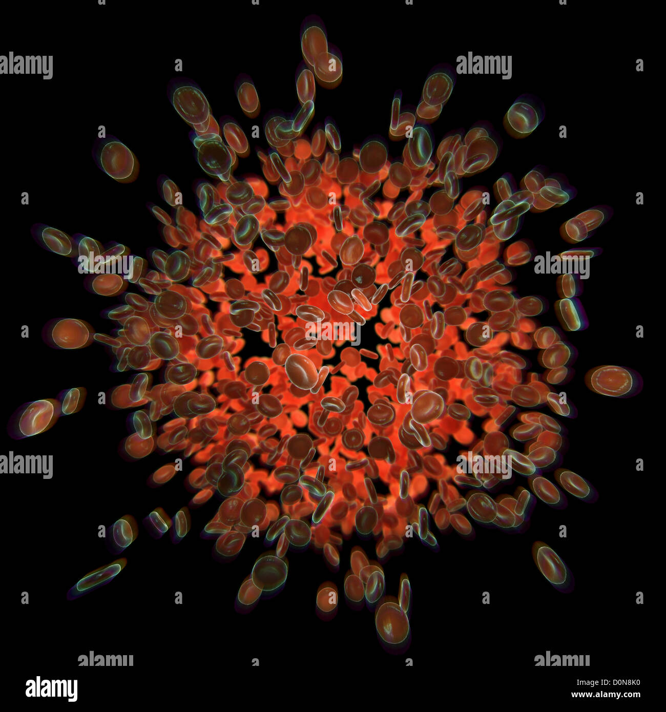 Une collection d'érythrocytes ou globules rouges qui sont les plus ...