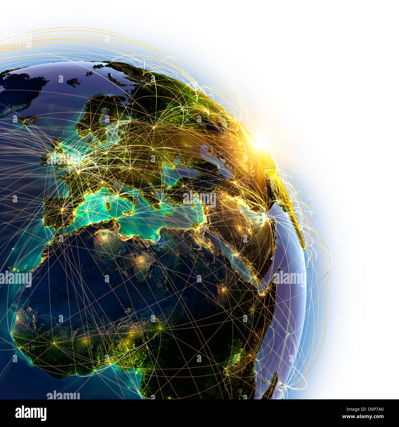 Les routes aériennes principales en Europe Photo Stock - Alamy