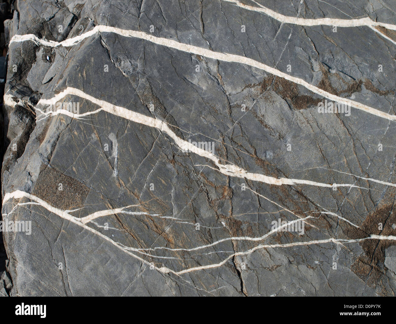 Rock gris foncé avec des veines blanches structure fissurée Oslo ...