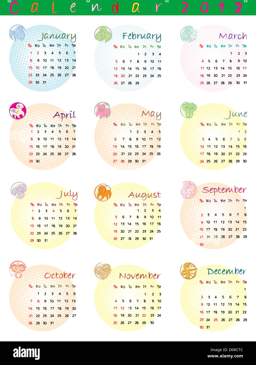 Zodiac calendar Banque de photographies et d’images à haute résolution ...