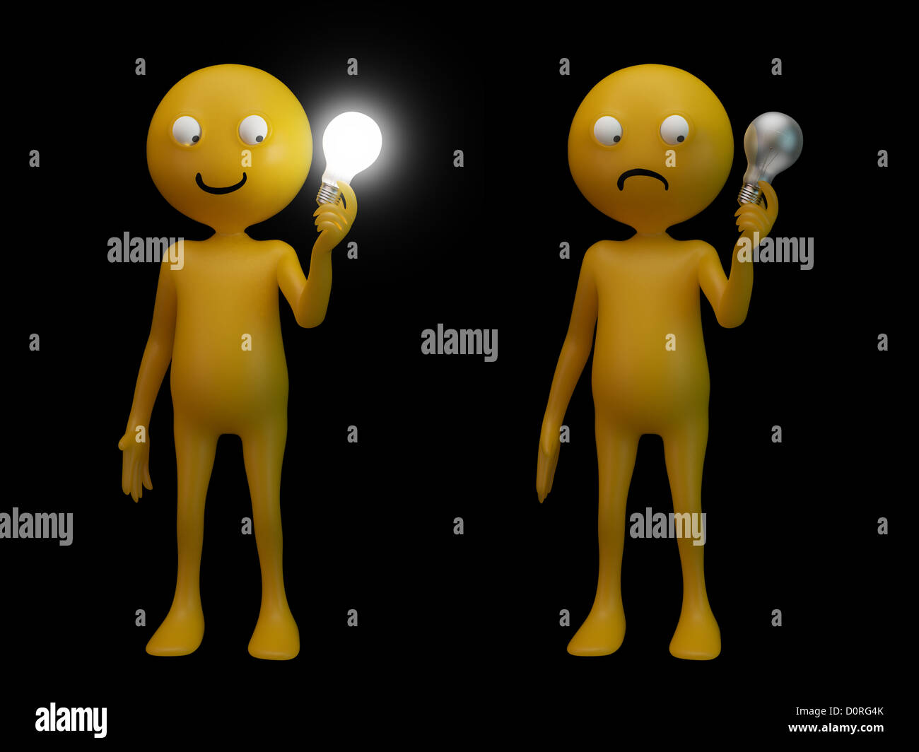 Light bulb cartoon smiley Banque de photographies et d’images à haute ...